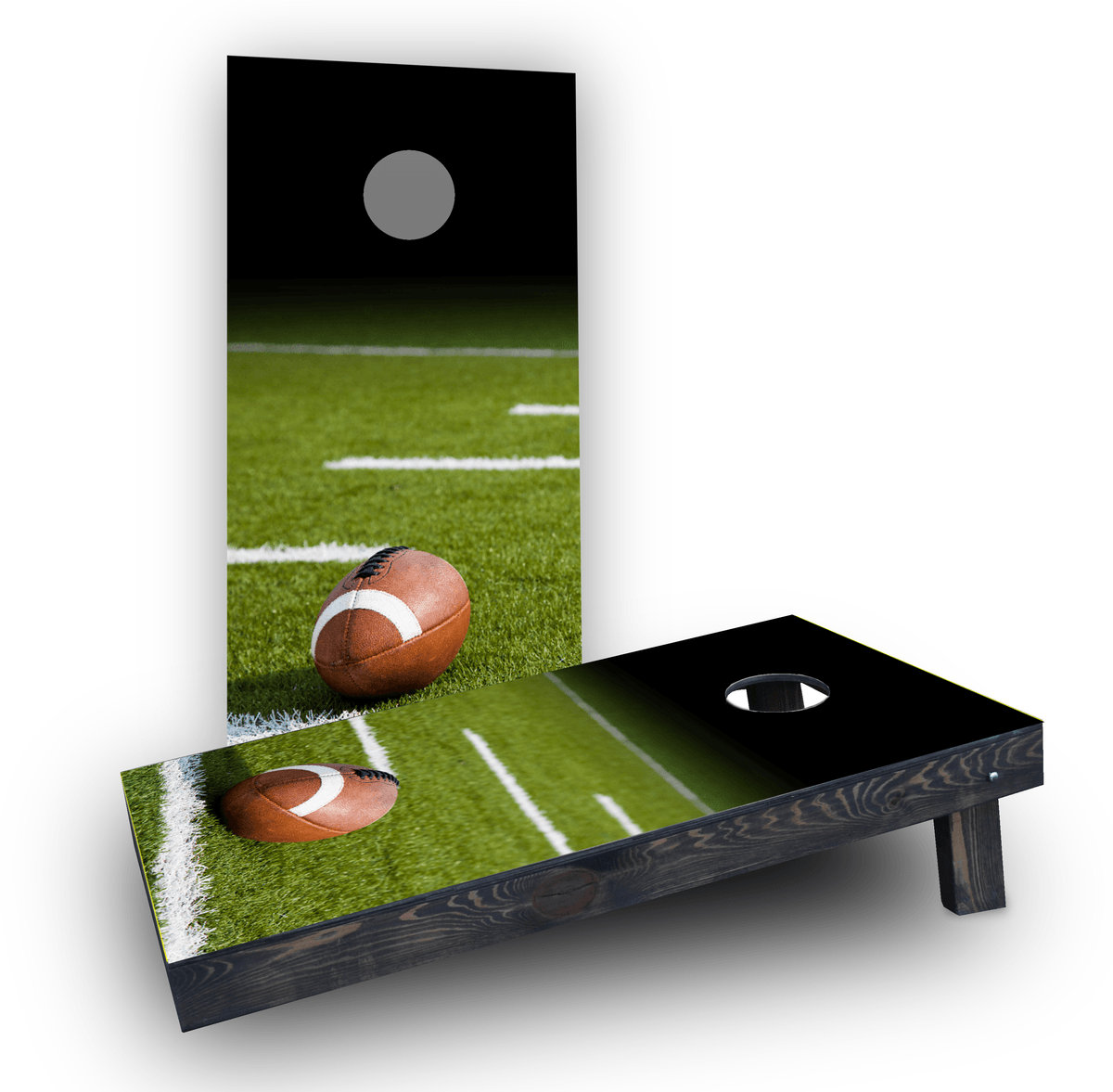 Custom Cornhole Boards Football Field with Ball Cornhole Game Set ...