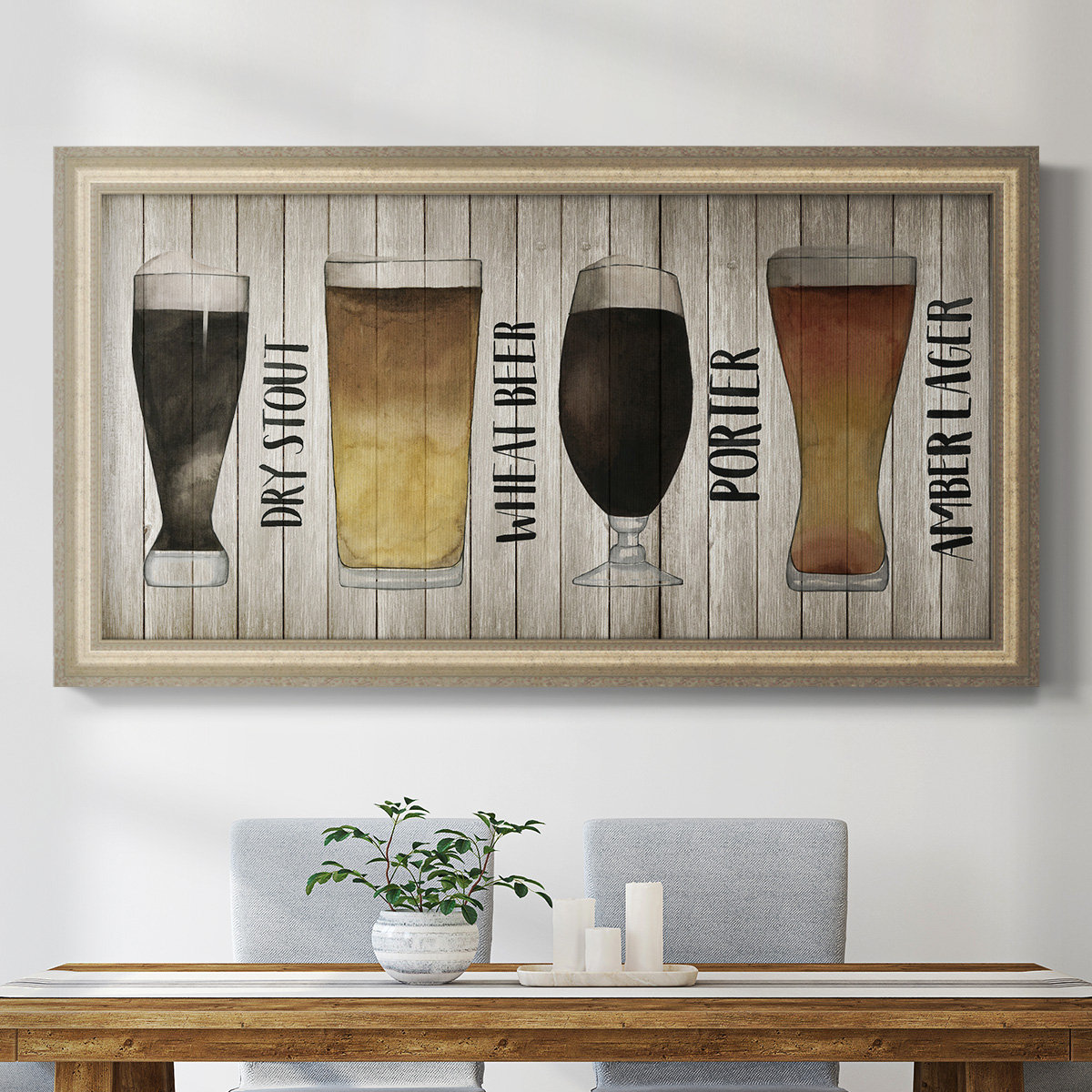 Red Barrel Studio® Beer Chart II Premium Framed Canvas- Ready To Hang ...