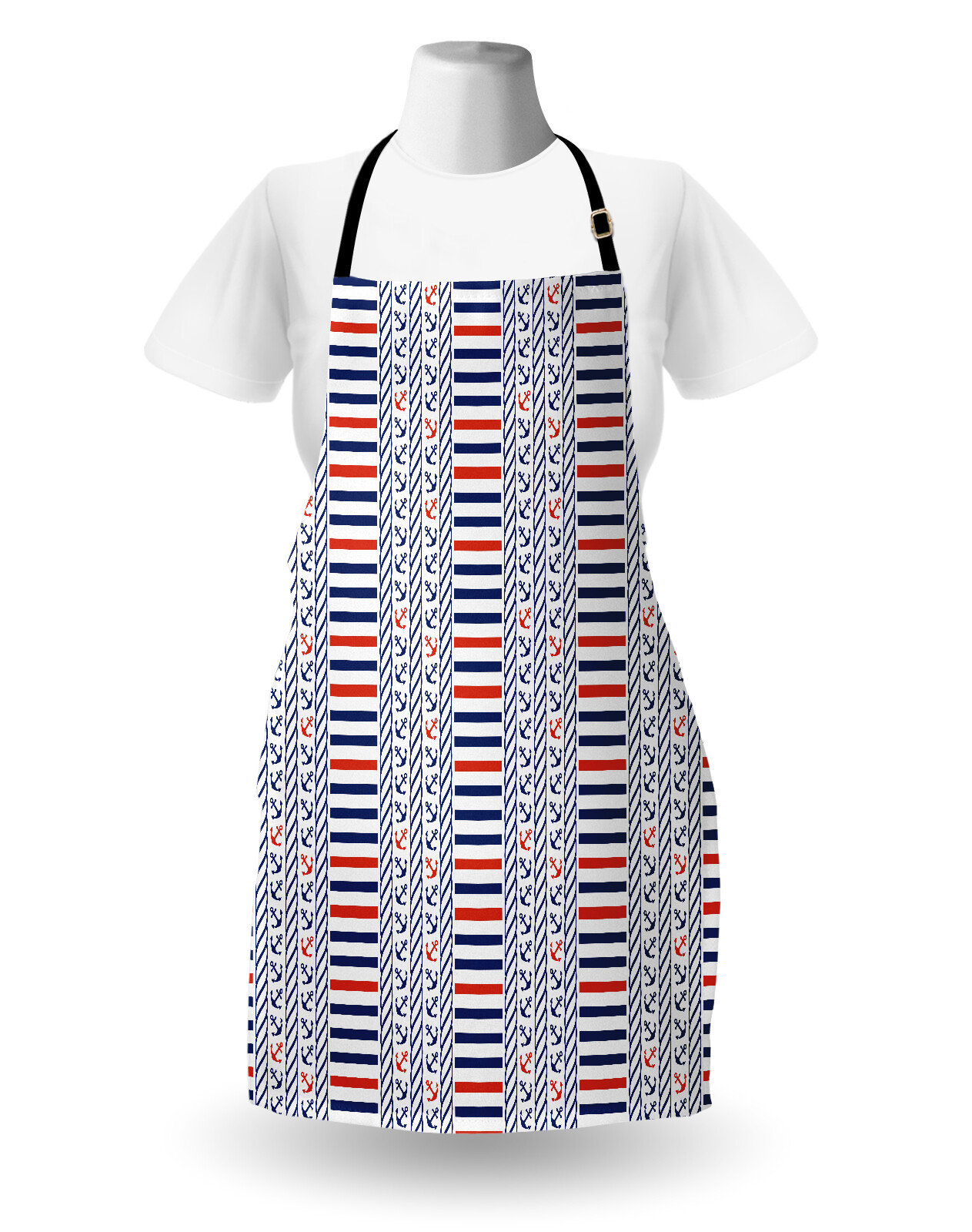 East Urban Home Nautical Apron Unisex, Marine Pattern Stripes, Adult ...