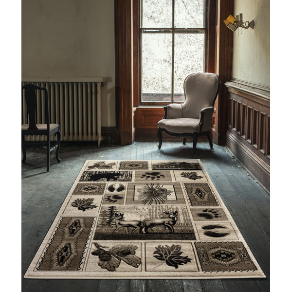 Millwood Pines Keele Animal Print Beige Area Rug | Wayfair