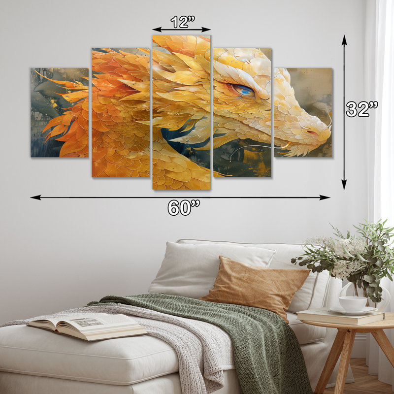 Design Art Treasured Scales Dragon Collage - Dragons Wall Art Set | Wayfair