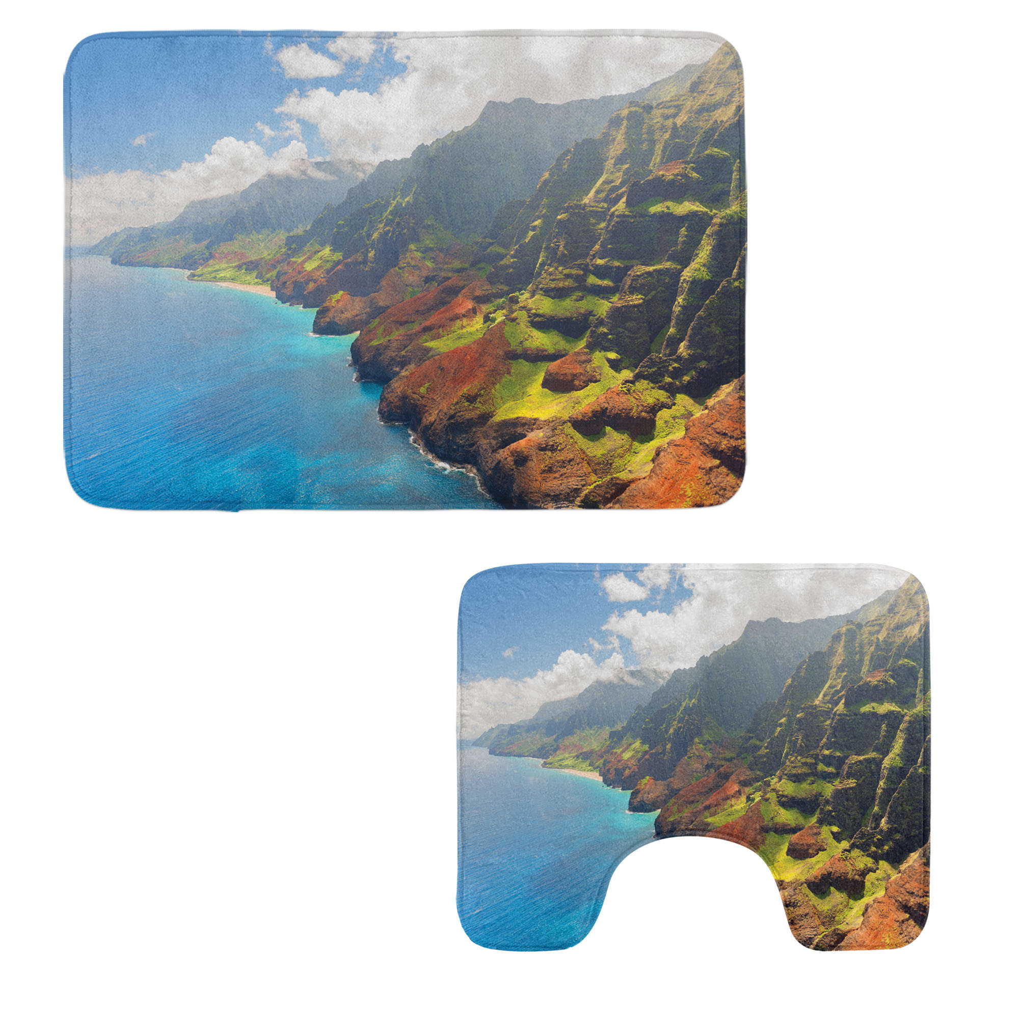 Bay Isle Home™ Hawaii Bathroom Rug Set 2 Pieces Rectangle & Contour ...