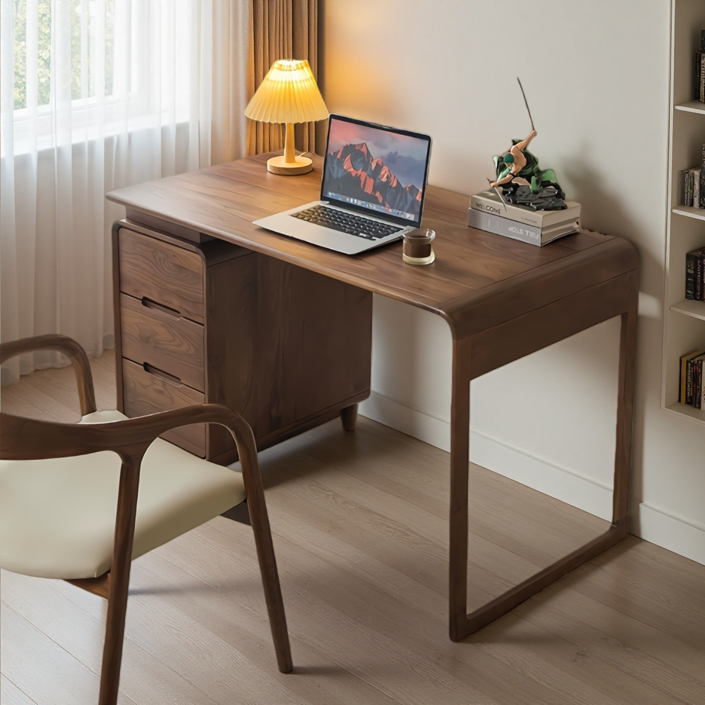 Hokku Designs Simple Solid Wood Walnut Rectangle Desk | Wayfair