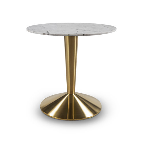 Canora Grey Daytona 80cm Genuine Marble Pedestal Dining Table | Wayfair ...