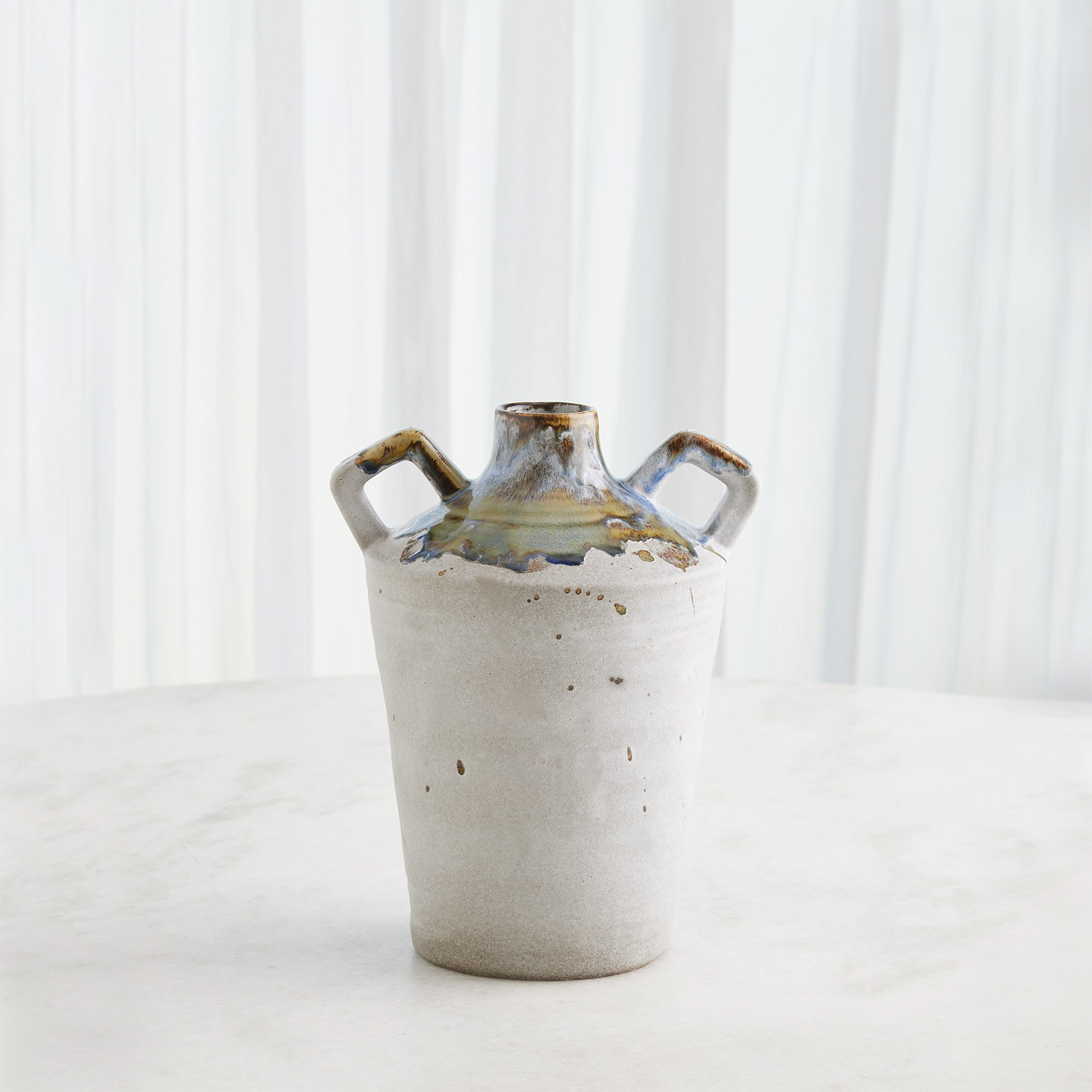 Studio A Home Volcan Handled Jar-Grey/Reactive Green-Sm | Wayfair