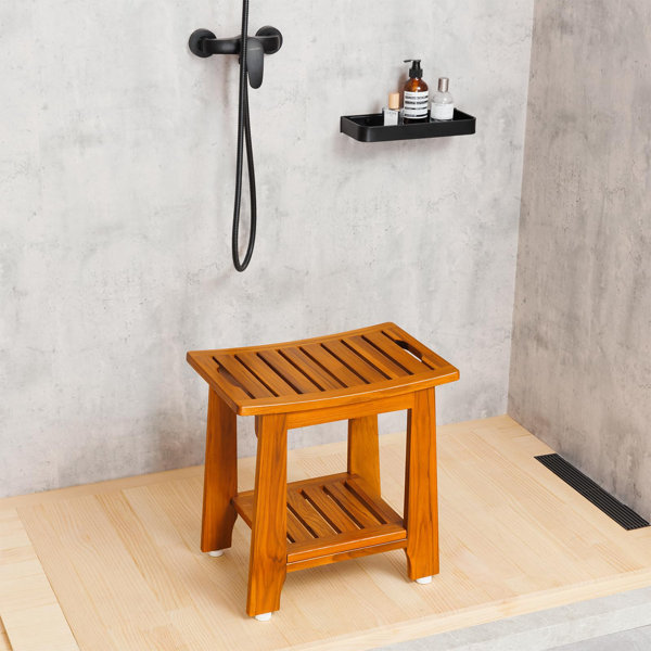 SHIRLEY'S OFFICE FURNITURE, LLC Teak Shower Bench Seat With Handle 14 ...