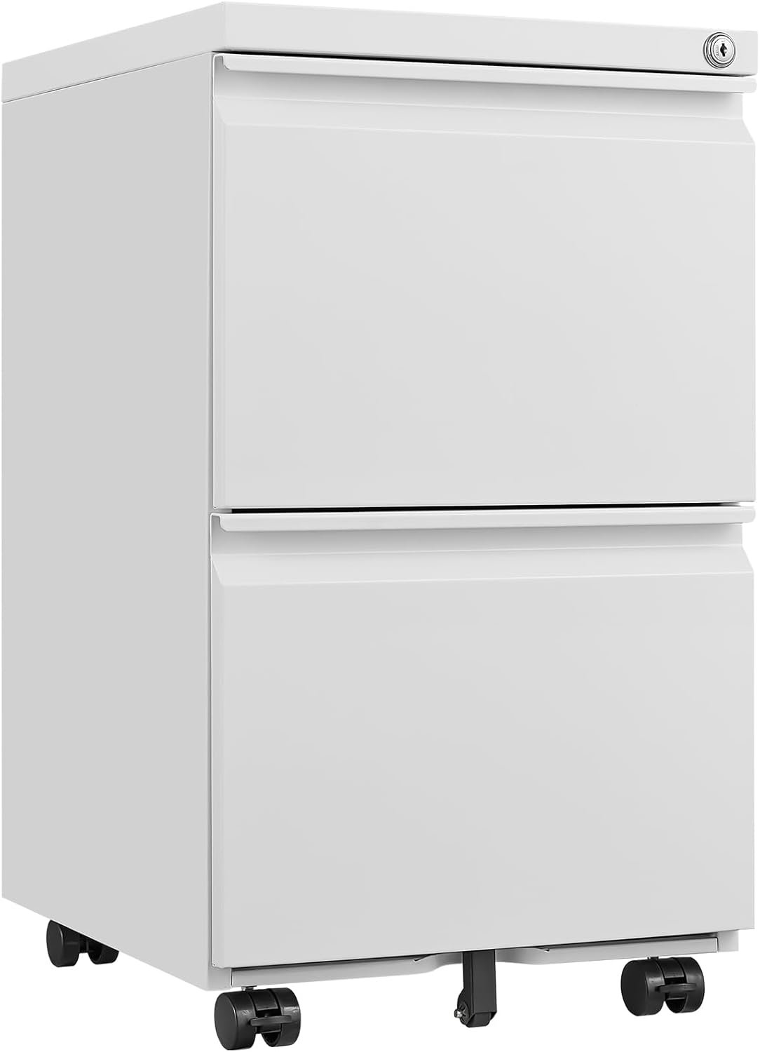 Inbox Zero 2 Drawer Mobile File Cabinet With Lock And Casters,Pre ...