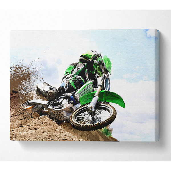 Borough Wharf Kawasaki Motocross - Wrapped Canvas Art Prints | Wayfair ...