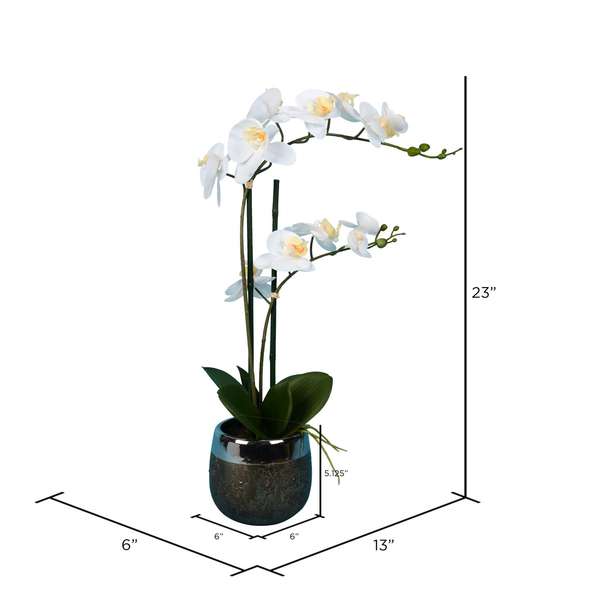 House of Hampton® Artificial Phalaenopsis Floral Arrangement in Pot ...