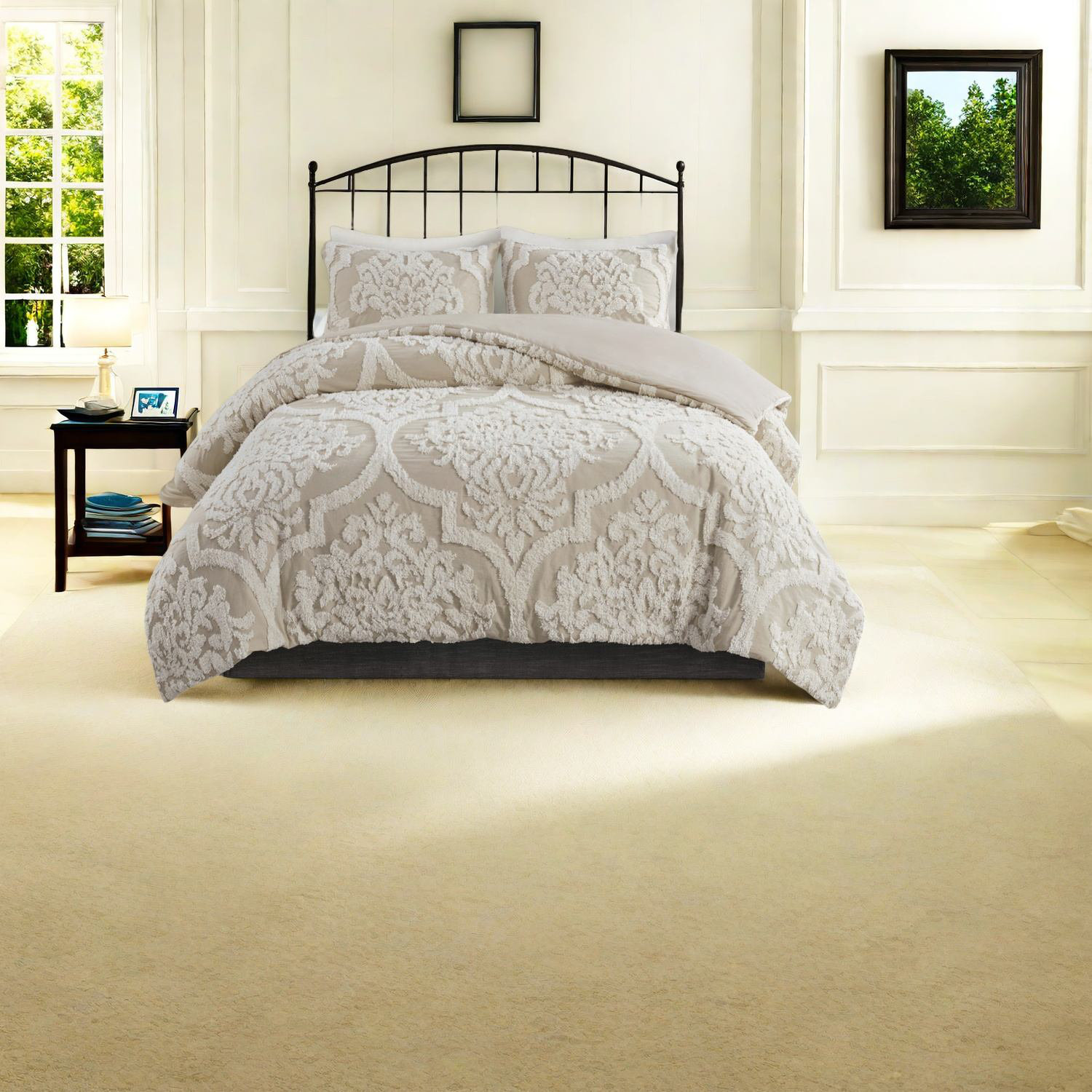 JINXUNDA Elegant Tufted Chenille Bedding Sets, Cotton Comforter With ...