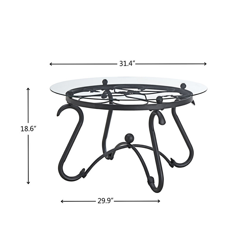 George Oliver Tempered Glass Surface Coffee Table Set | Wayfair