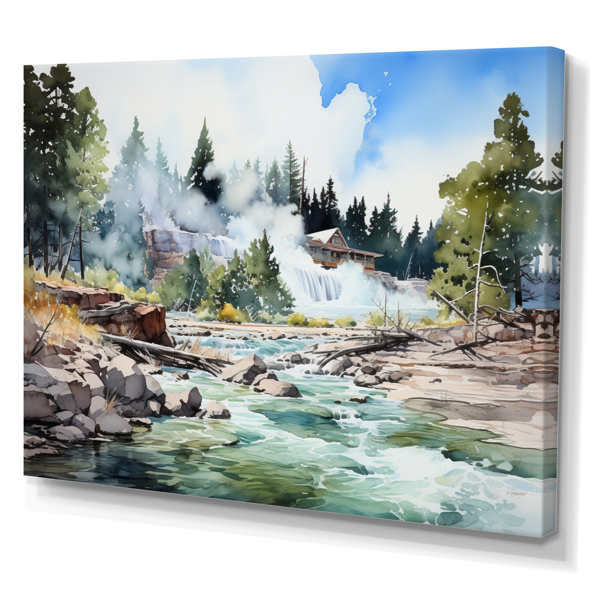 Millwood Pines Geyser Cascading Waters - Landscapes Canvas Prints ...