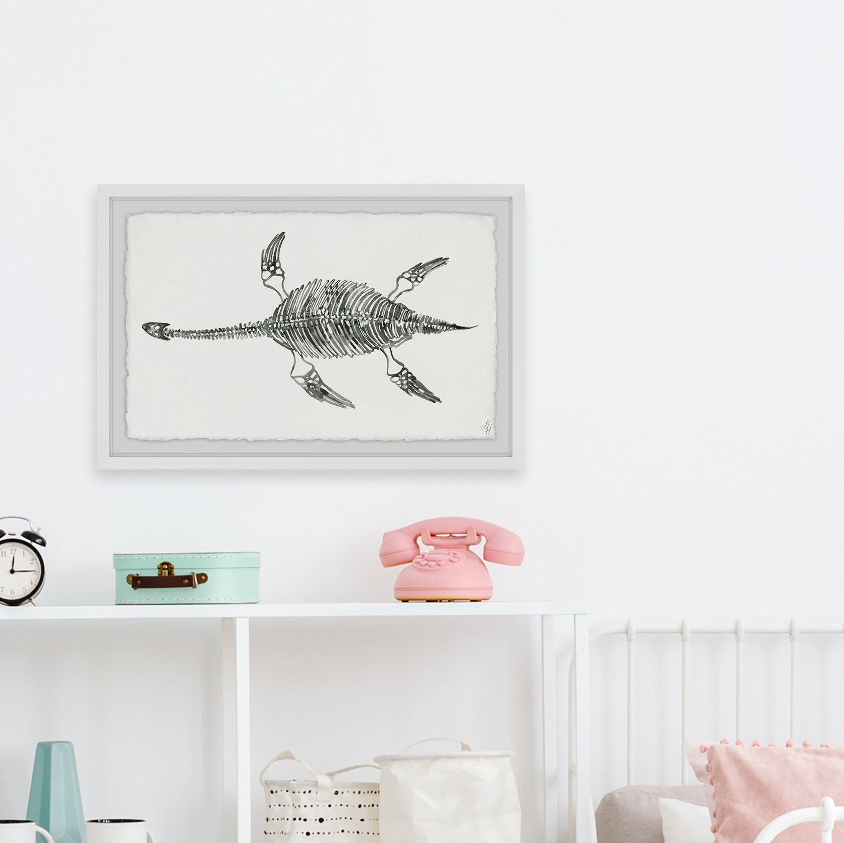 Isabelle & Max™ Riedel 'Elasmosaurus Skeleton' Framed Print | Wayfair