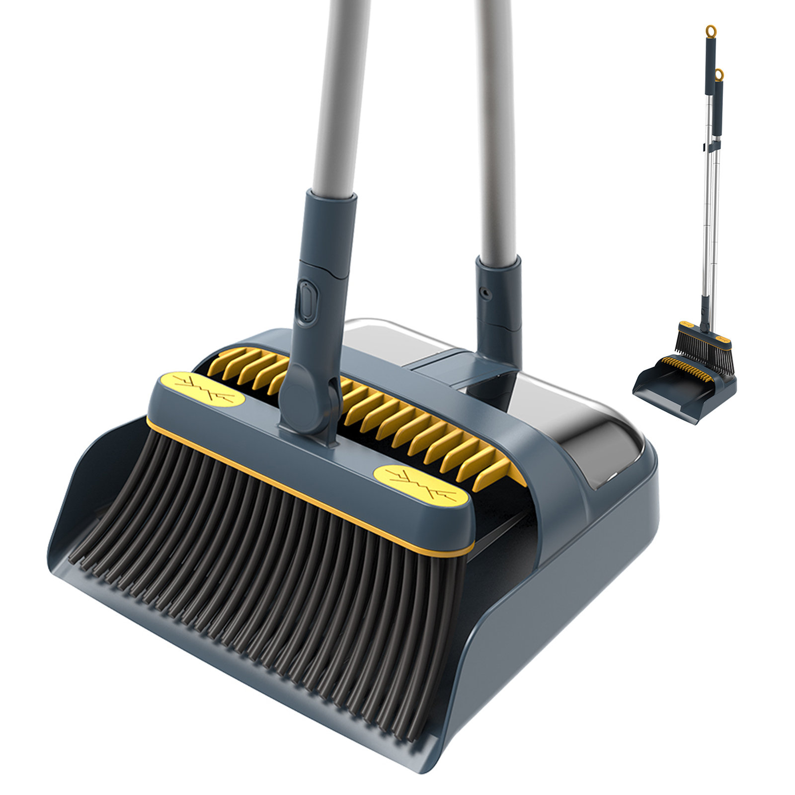 cismea 54" Lightweight Broom And Dustpan Set With 180° Rotating Upright ...