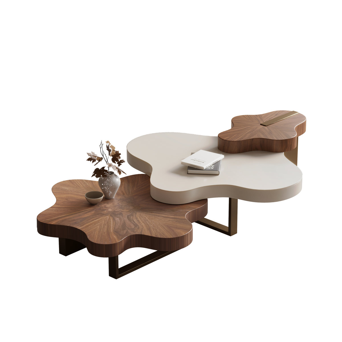 Hokku Designs Maville 3 Piece Modern Cloud-Shaped Irregular Wood ...