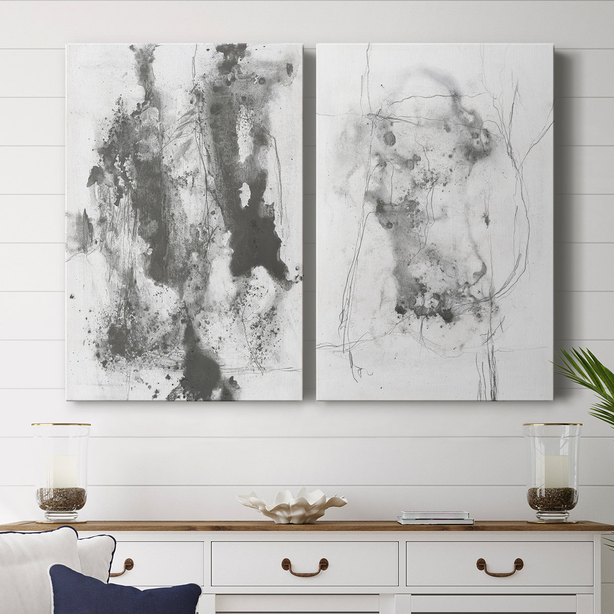 Wade Logan® Graphite Abstract III-Premium Gallery Wrapped Canvas -Ready ...