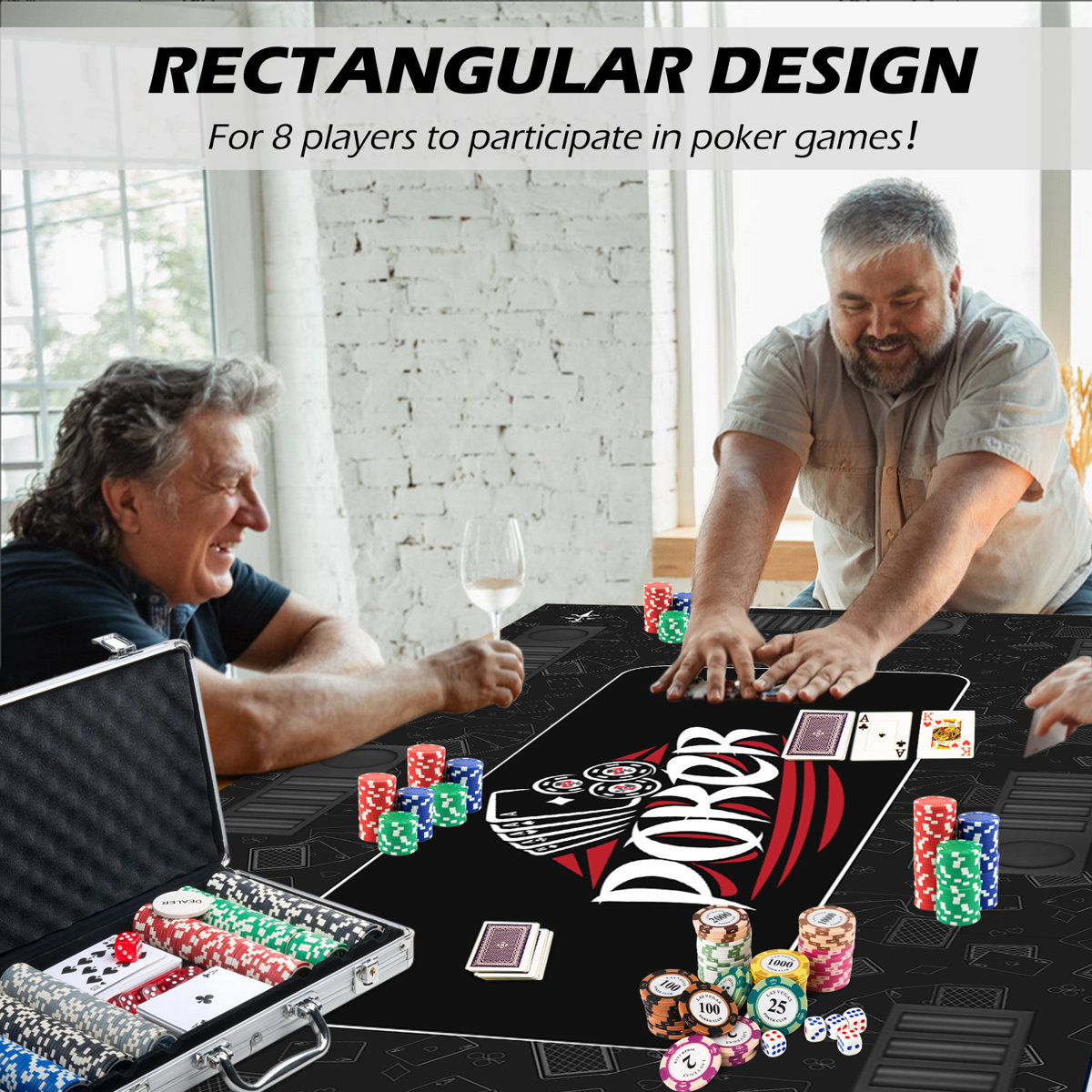 Raychee 72 X 36 Inch Foldable Poker Table Top, 8-player Texas Poker ...