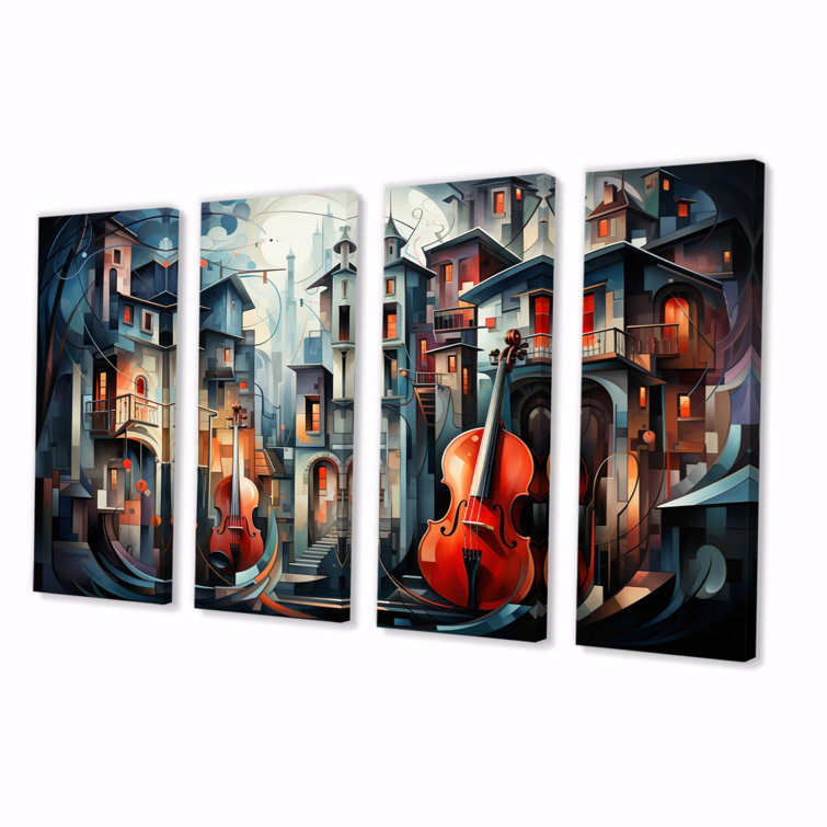 DesignArt Cubism Music Forms II On Canvas 4 Pieces Print - Wayfair Canada