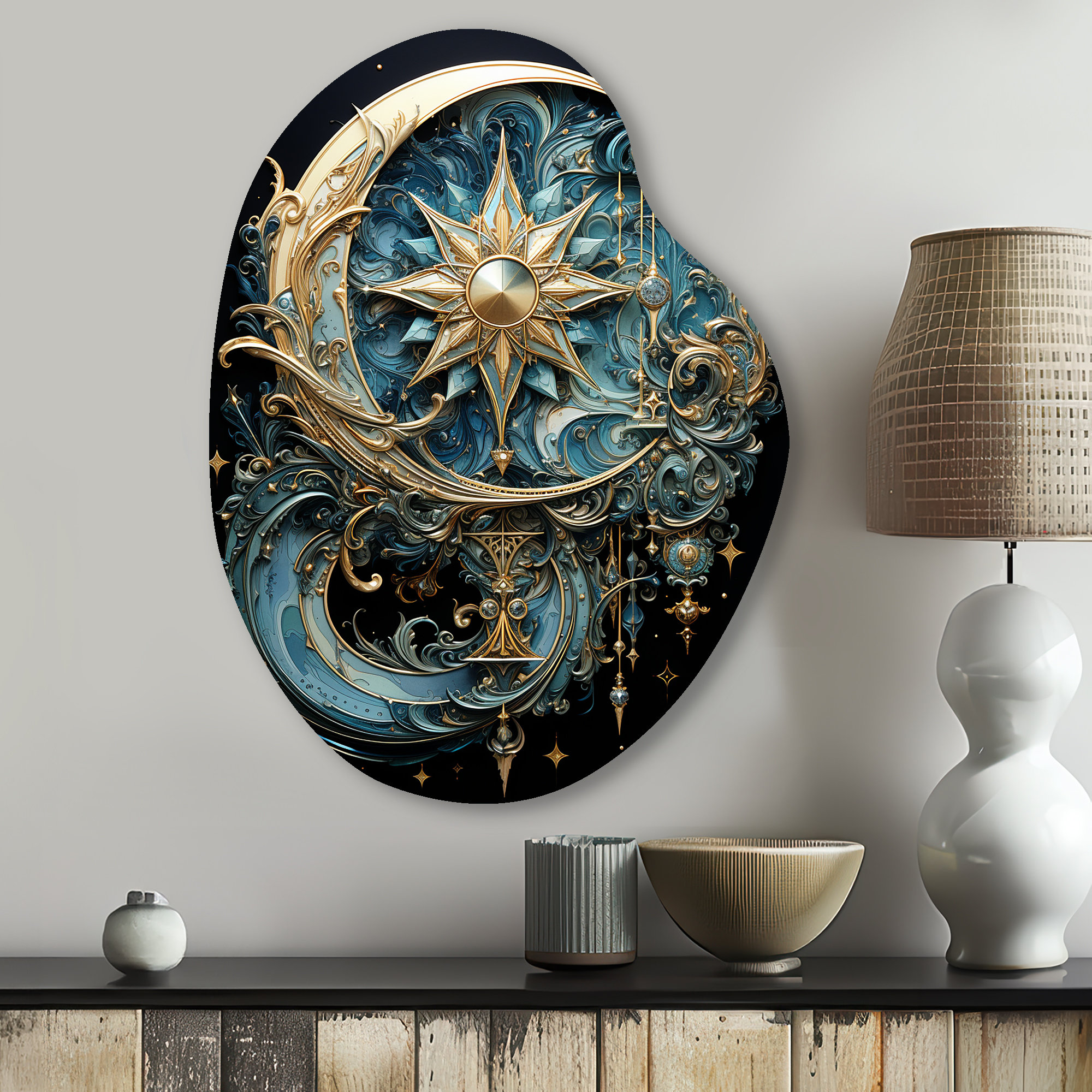 Design Art Symbols Crescent Moon And Stars - Irregular Shape Symbols ...