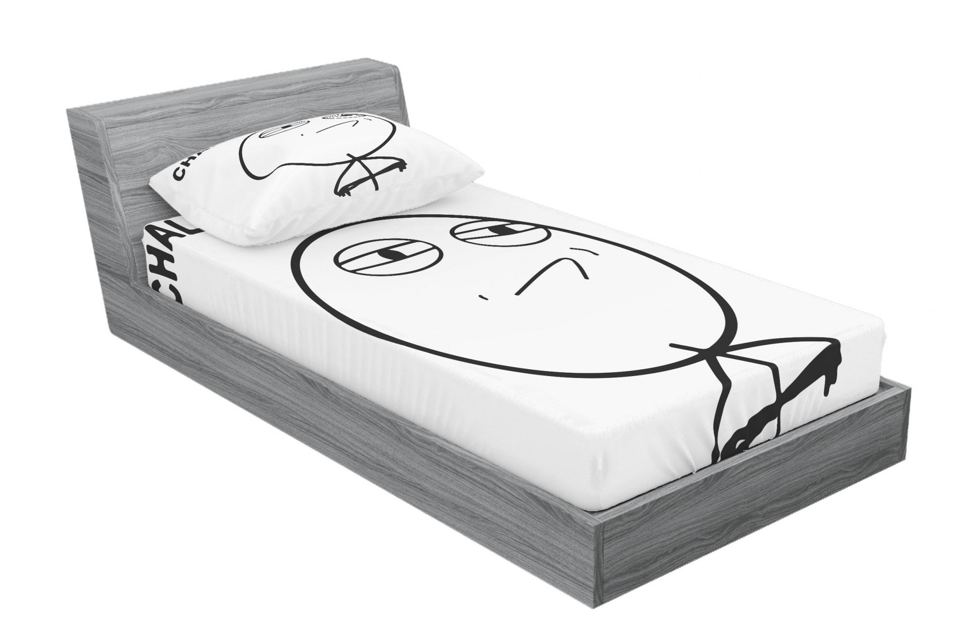 Ambesonne Humor Challenge Accepted Guy Meme Caricature Man Trippy d ...