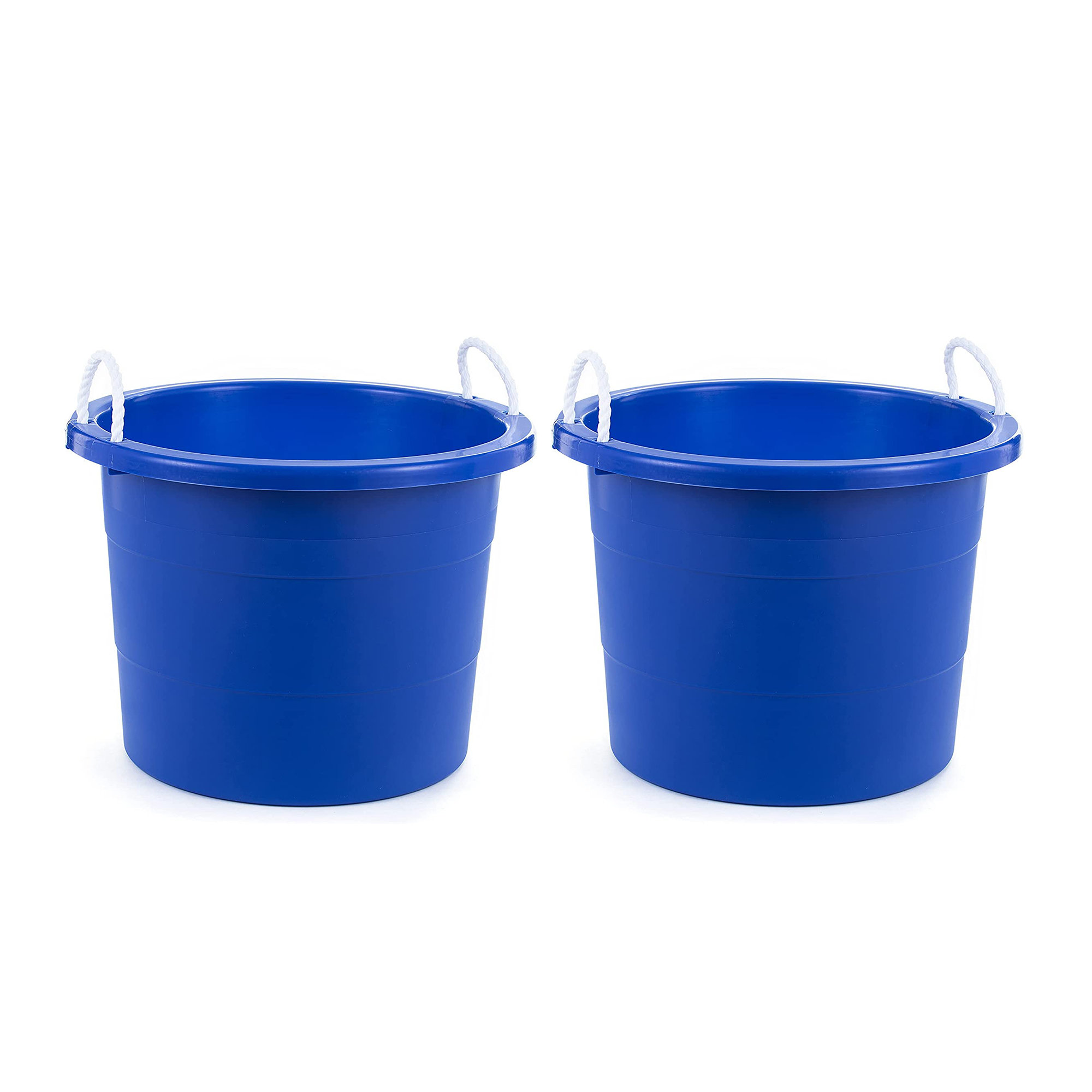 United Solutions Easy-Access Storage Rope Handle Tub, 19 Gal, Blue, 2 ...