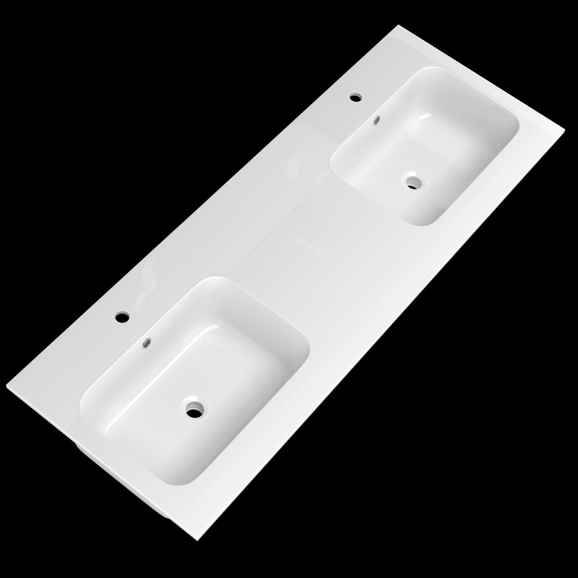 GETPRO 60.4'' Solid Surface Double Sinks Bathroom Vanity Countertop ...