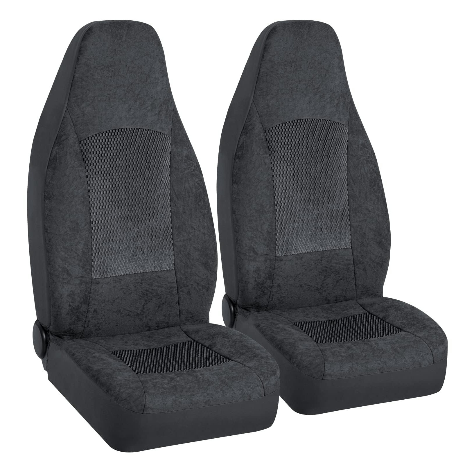 ONILEM Gray Velour Embossed Car Seat Covers Front Set for Cars, Trucks ...