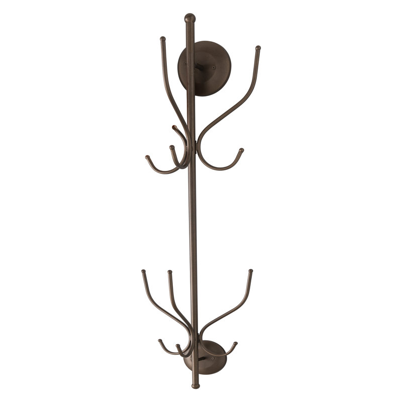 InRoom Designs Metal Hall Tree Freestanding Coat & Hat Rack with ...