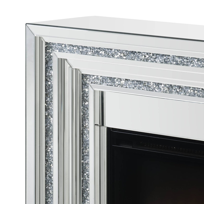 Mercer41 Kary 47.6'' W Mirrored Electric Fireplace | Wayfair