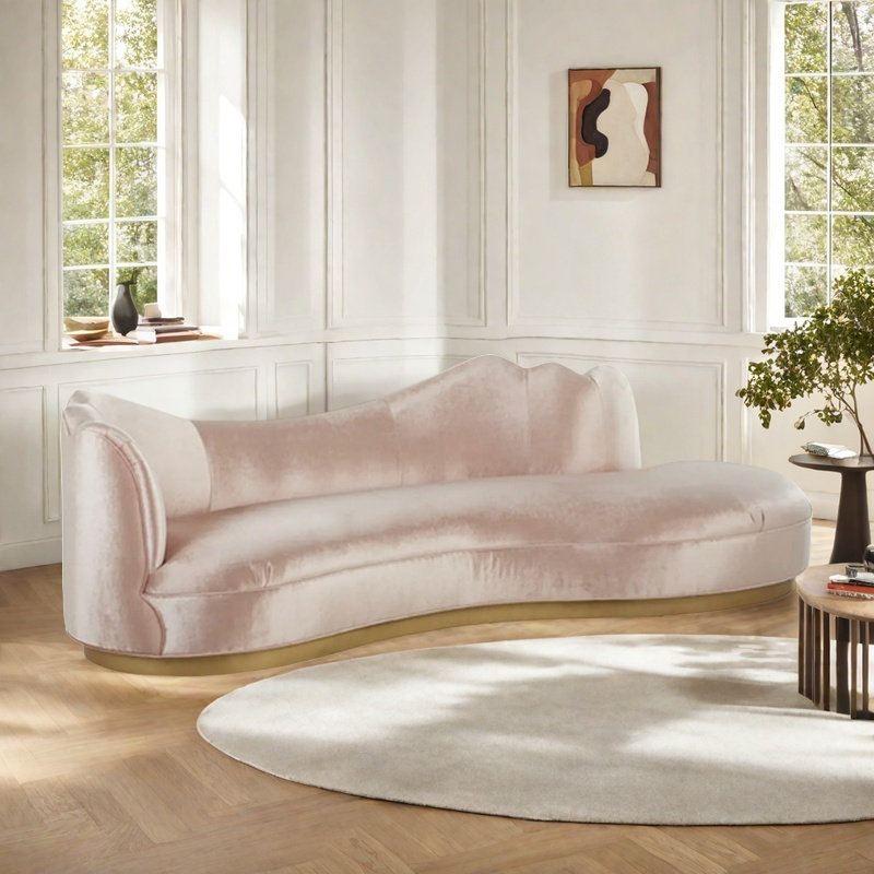 Axis Living Pink Curved Shaped Sofa | Wayfair