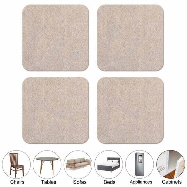 Artudatech Furniture Felt Pads Square Floor Protector Chair/Table Leg ...