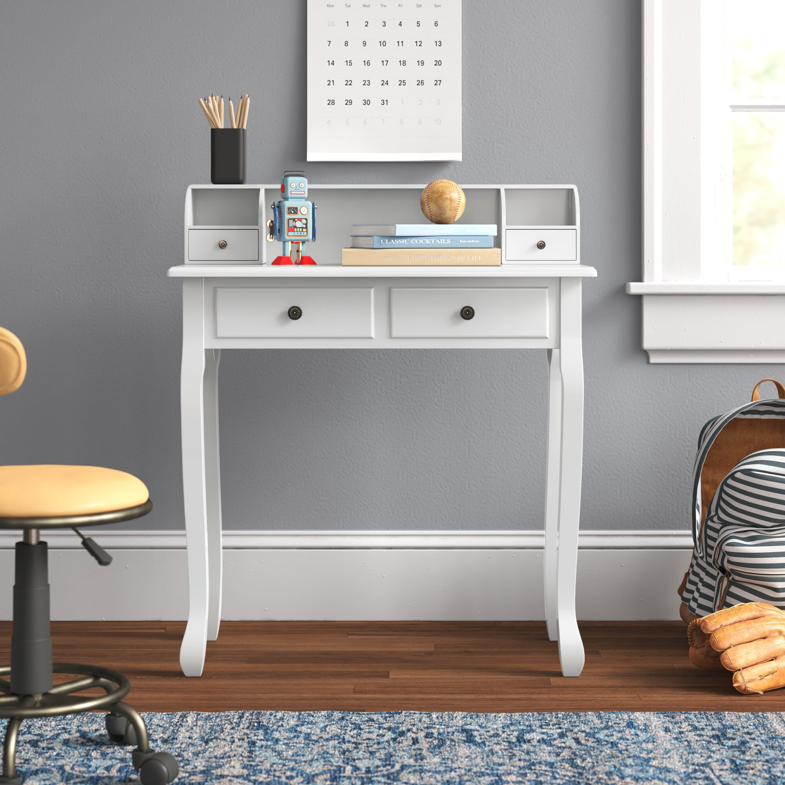 Three Posts™ Baby & Kids Madeline Desk with Hutch & Reviews - Wayfair ...
