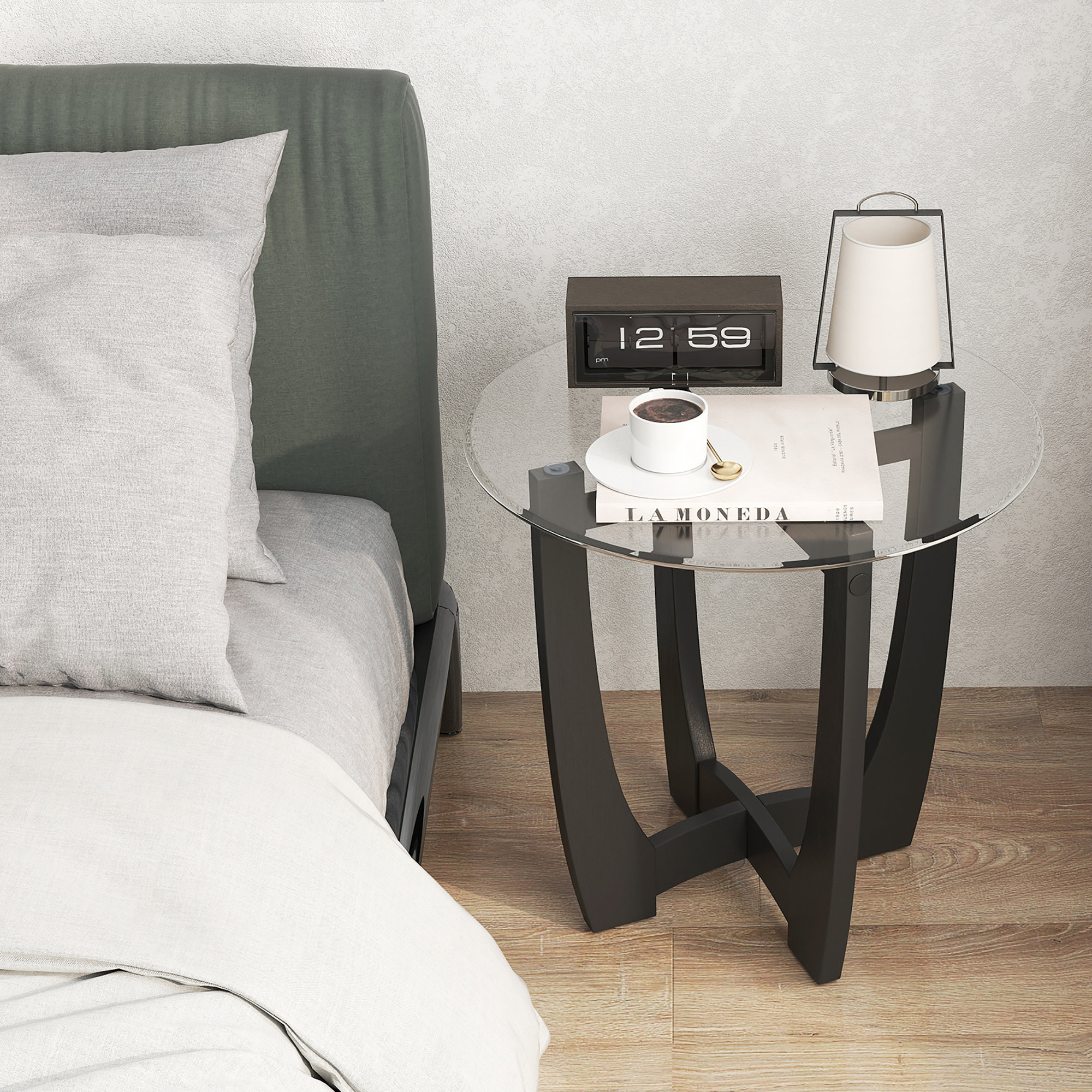 Wrought Studio Table d'appoint ronde de 23,5 po avec plateau de table ...