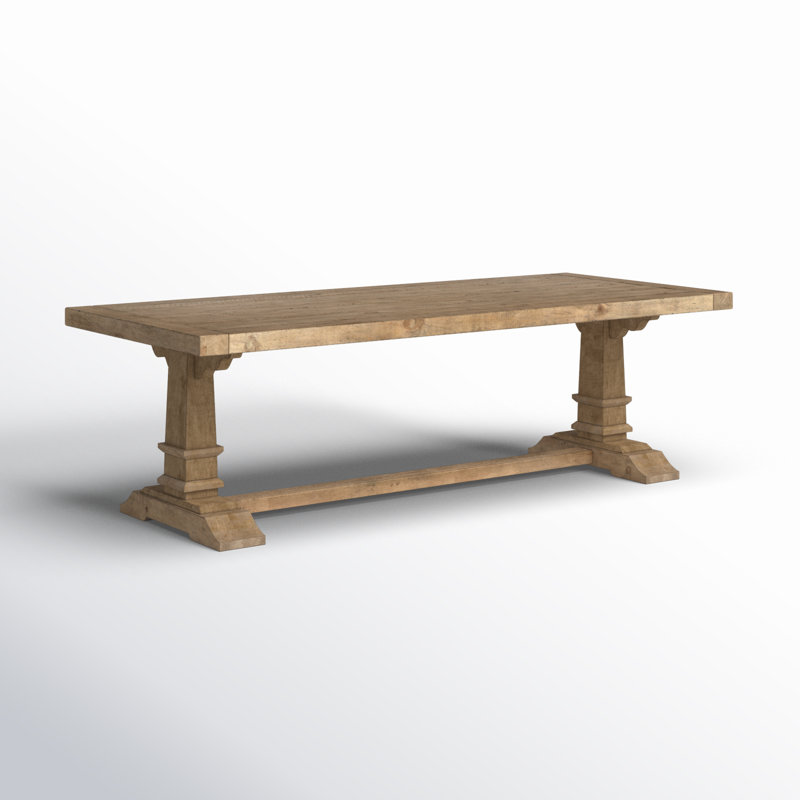 Birch Lane™ Vienna Pine Solid Wood Trestle Dining Table & Reviews | Wayfair