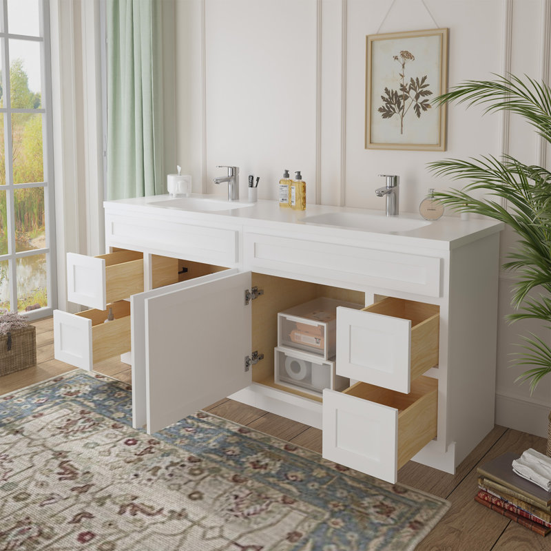 Home Beyond 72'' Double Bathroom Vanity Base Only & Reviews | Wayfair