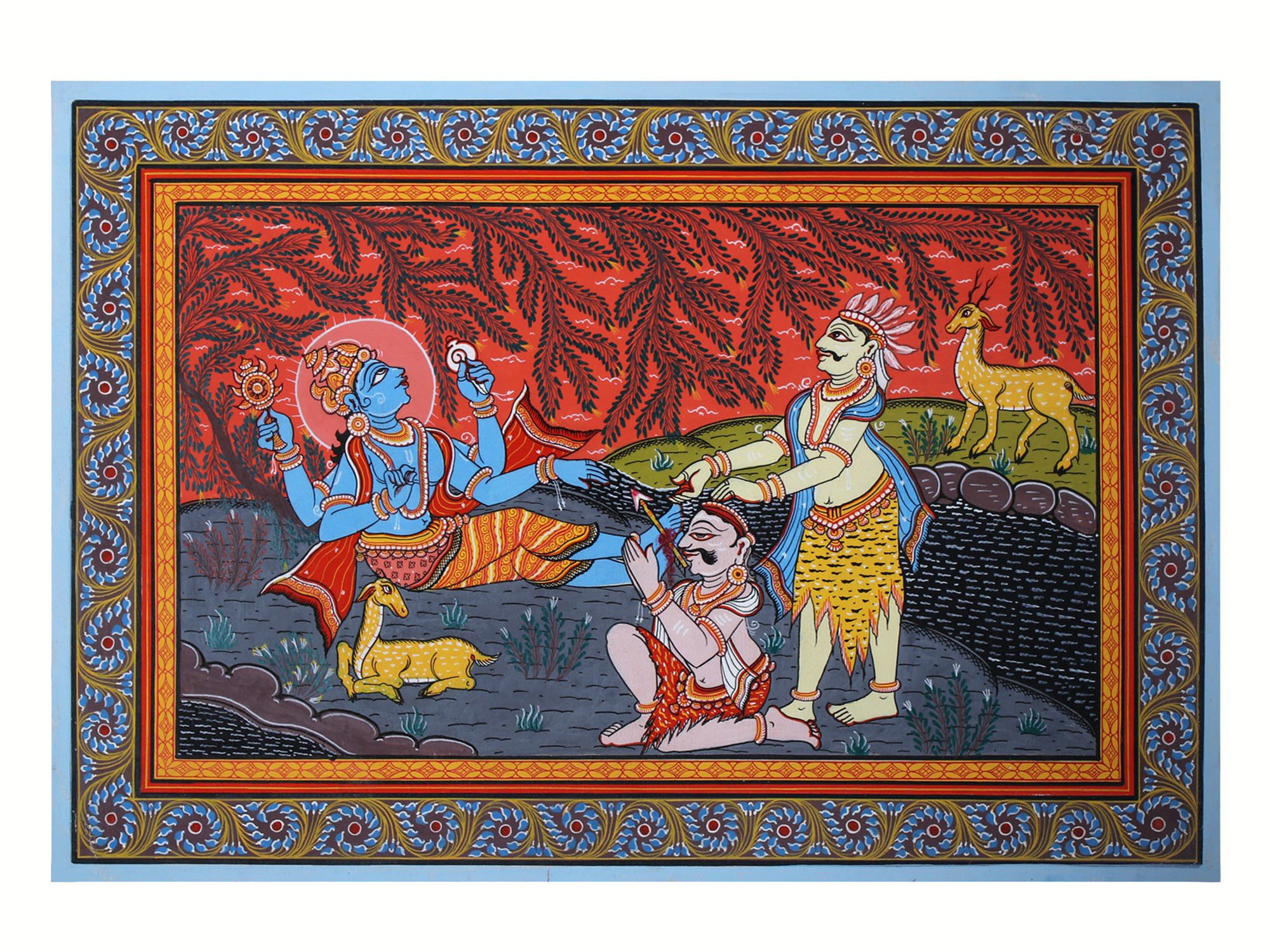 Bungalow Rose Lord Krishna Shot By An Arrow By A Hunter - Jara ...