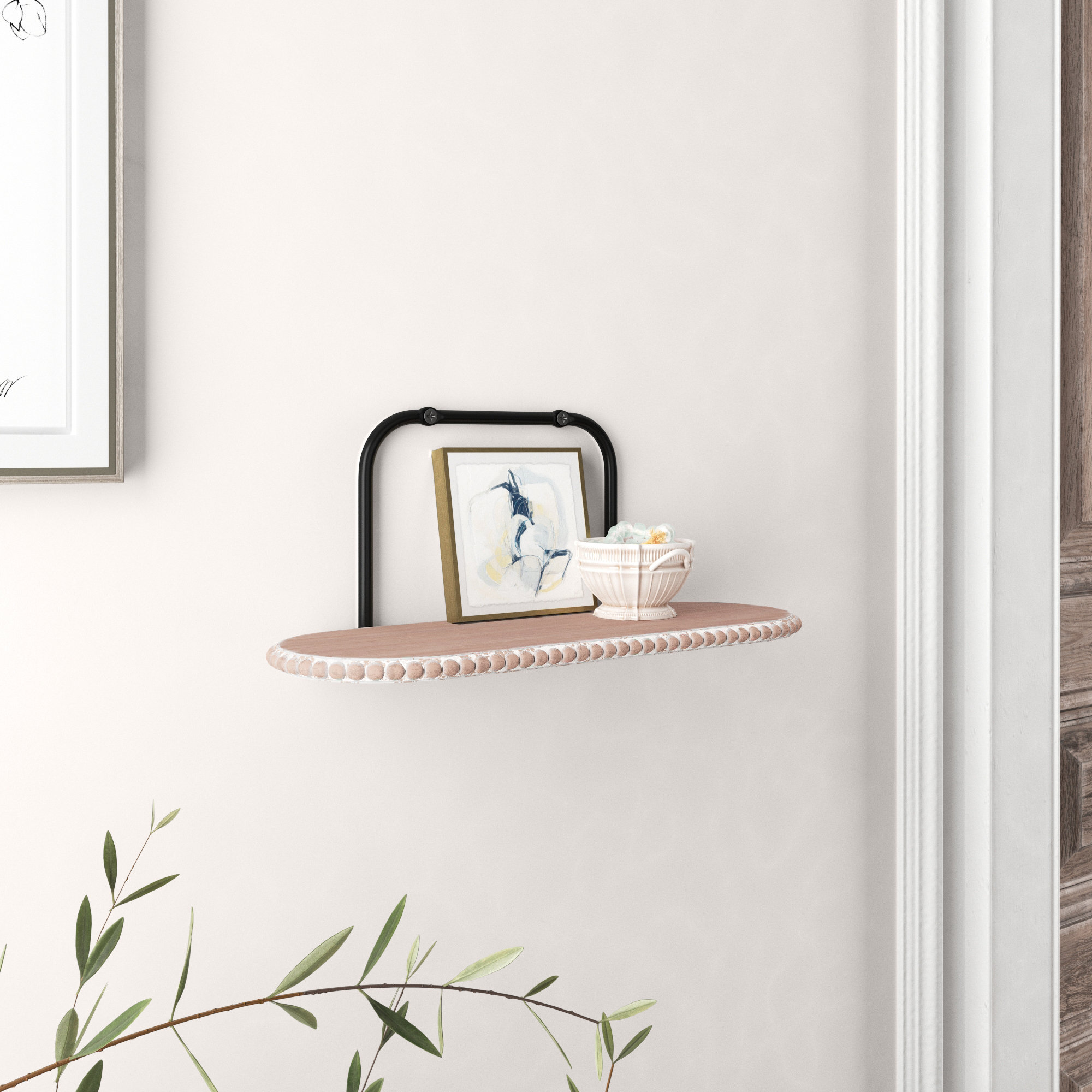 Kelly Clarkson Home Mariah Oval Metal Accent Shelf with Live Edge ...