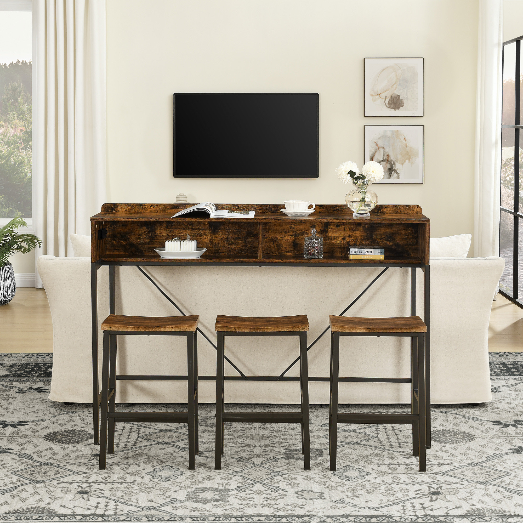 Ophelia & Co. 59 Inch Bar Table | Wayfair
