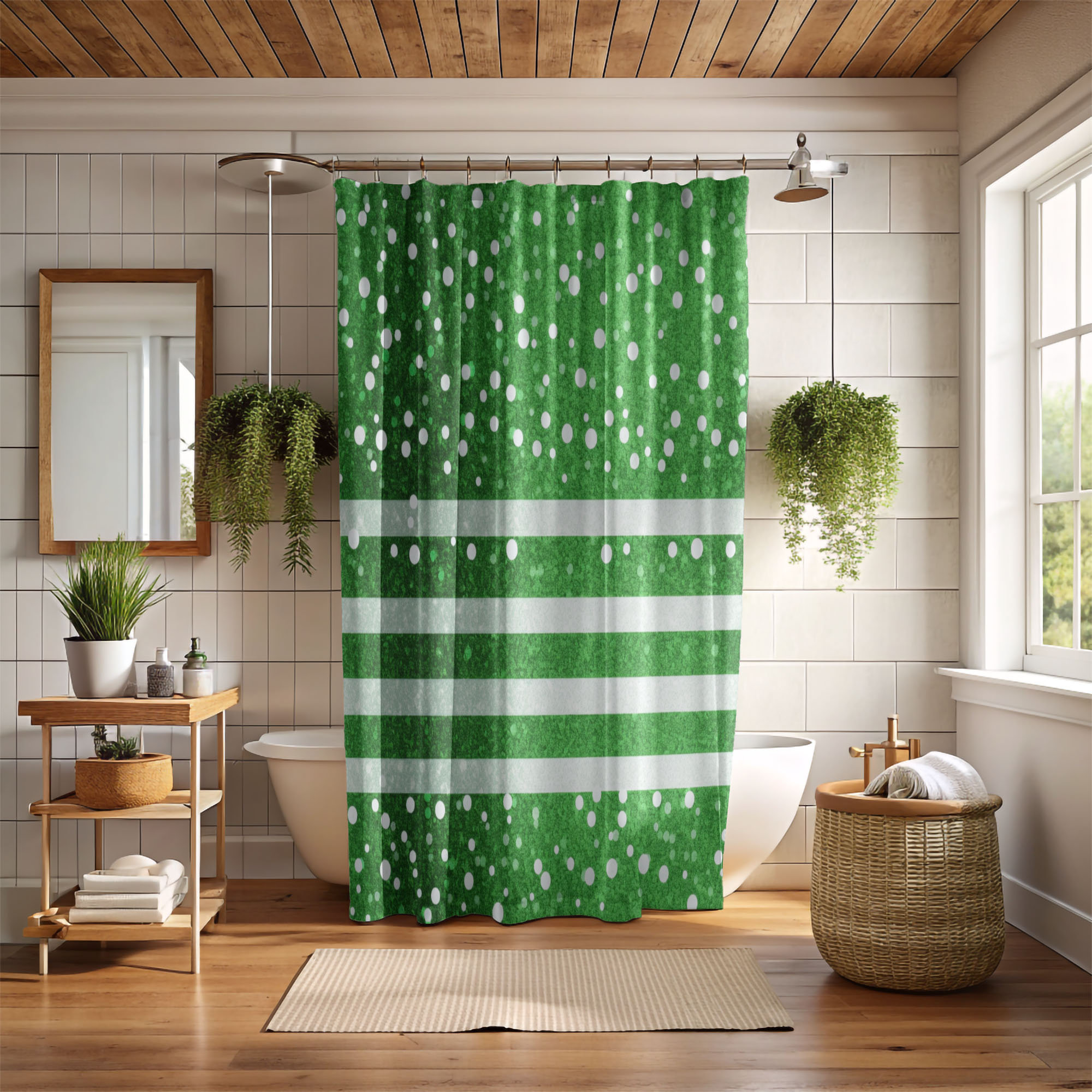 Latitude Run® St Pat Spark - Premium Shower Curtain | Wayfair