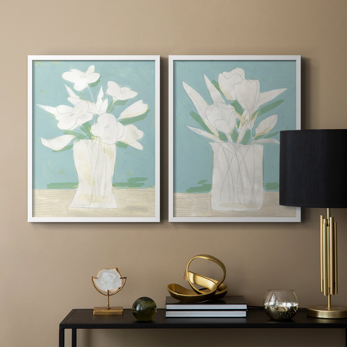 Wrought Studio™ Muted Spring Arrangement I-Premium Framed Print -Ready ...