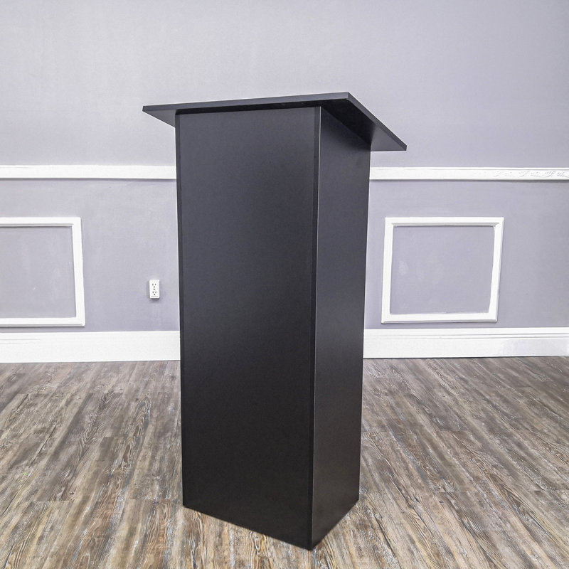 FixtureDisplays Black MDF Wood Podium Church Pulpit School Lectern ...