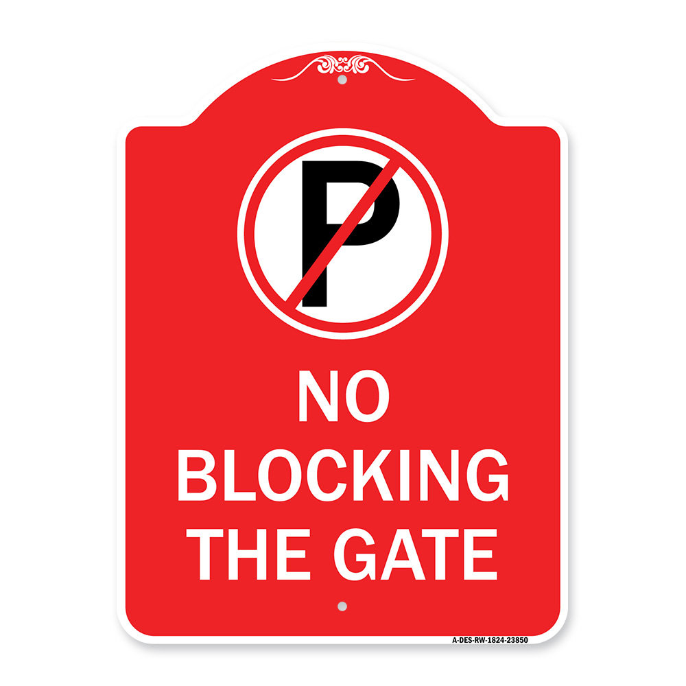 Signmission Designer Series Sign - No Blocking The Gate With Graphic ...