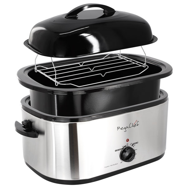 MegaChef 22 Quart Electric Roaster Oven with High Dome Self-Basting Lid ...
