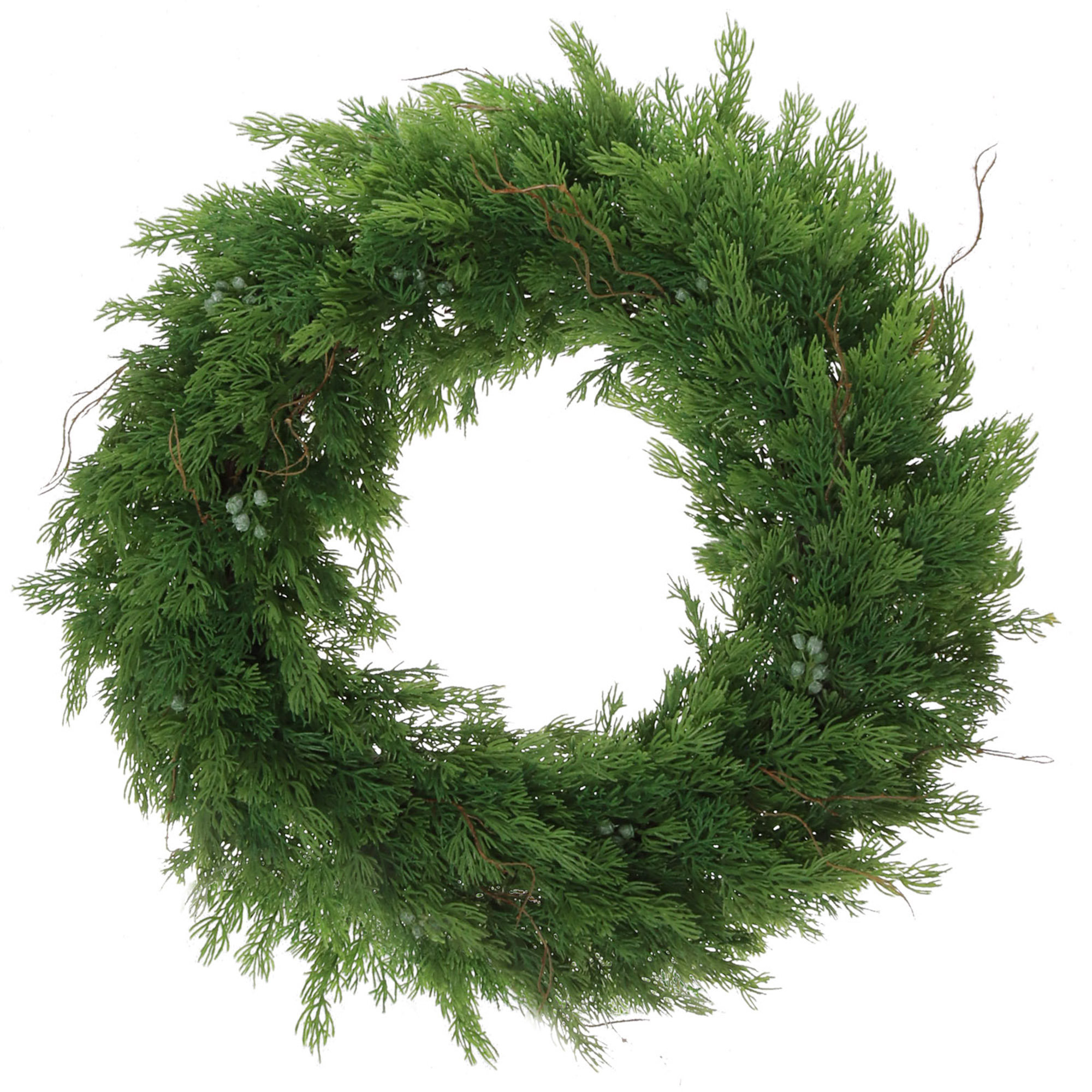 The Holiday Aisle® 22-Inch Juniper Wreath with Realistic Green Berries ...