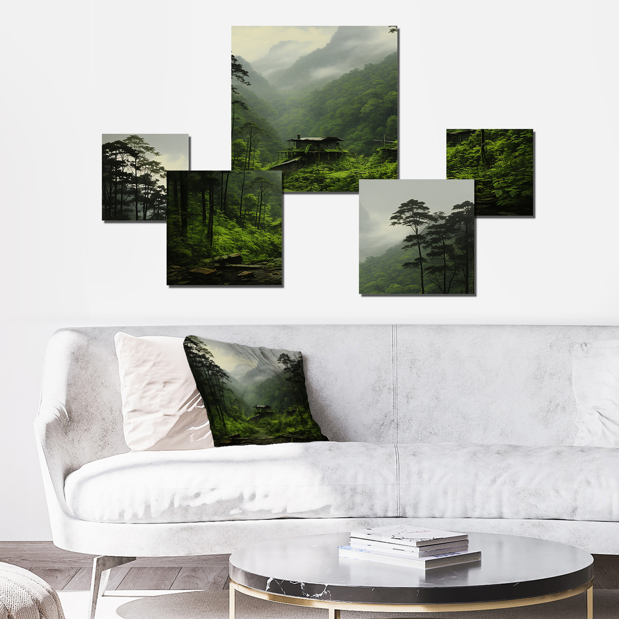Millwood Pines Jungle Plants Whispers Collage 3 - Jungle Square Wall ...