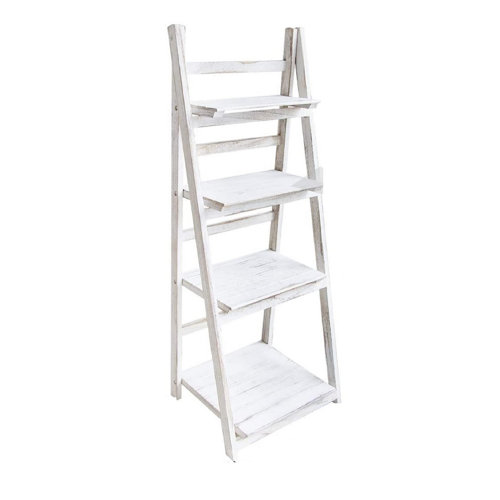 Arlmont & Co. Eri Rectangular Multi-Tiered Foldable Ladder Solid Wood ...