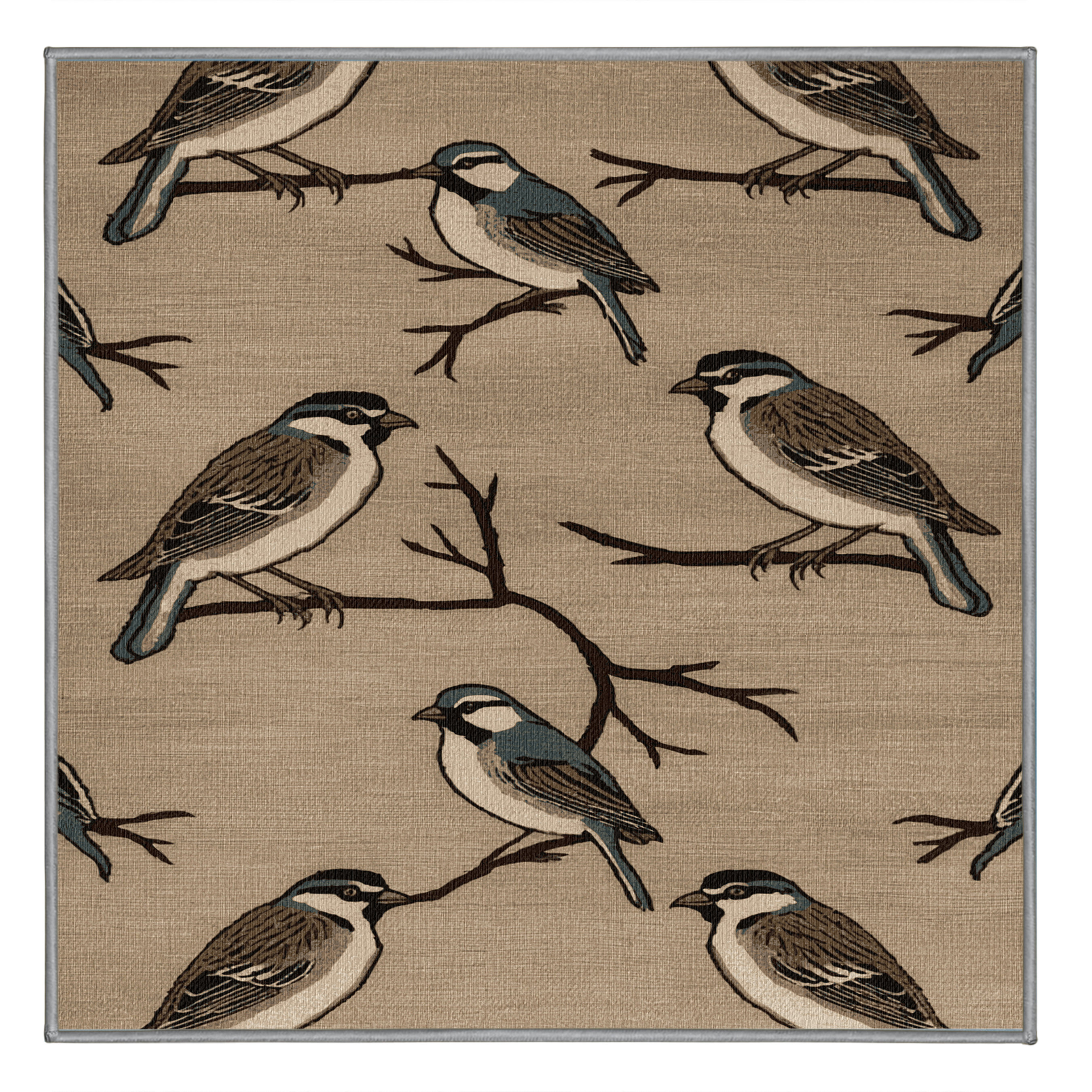One Allium Way® Washable Tree Sparrow Birds Area Rug | Wayfair