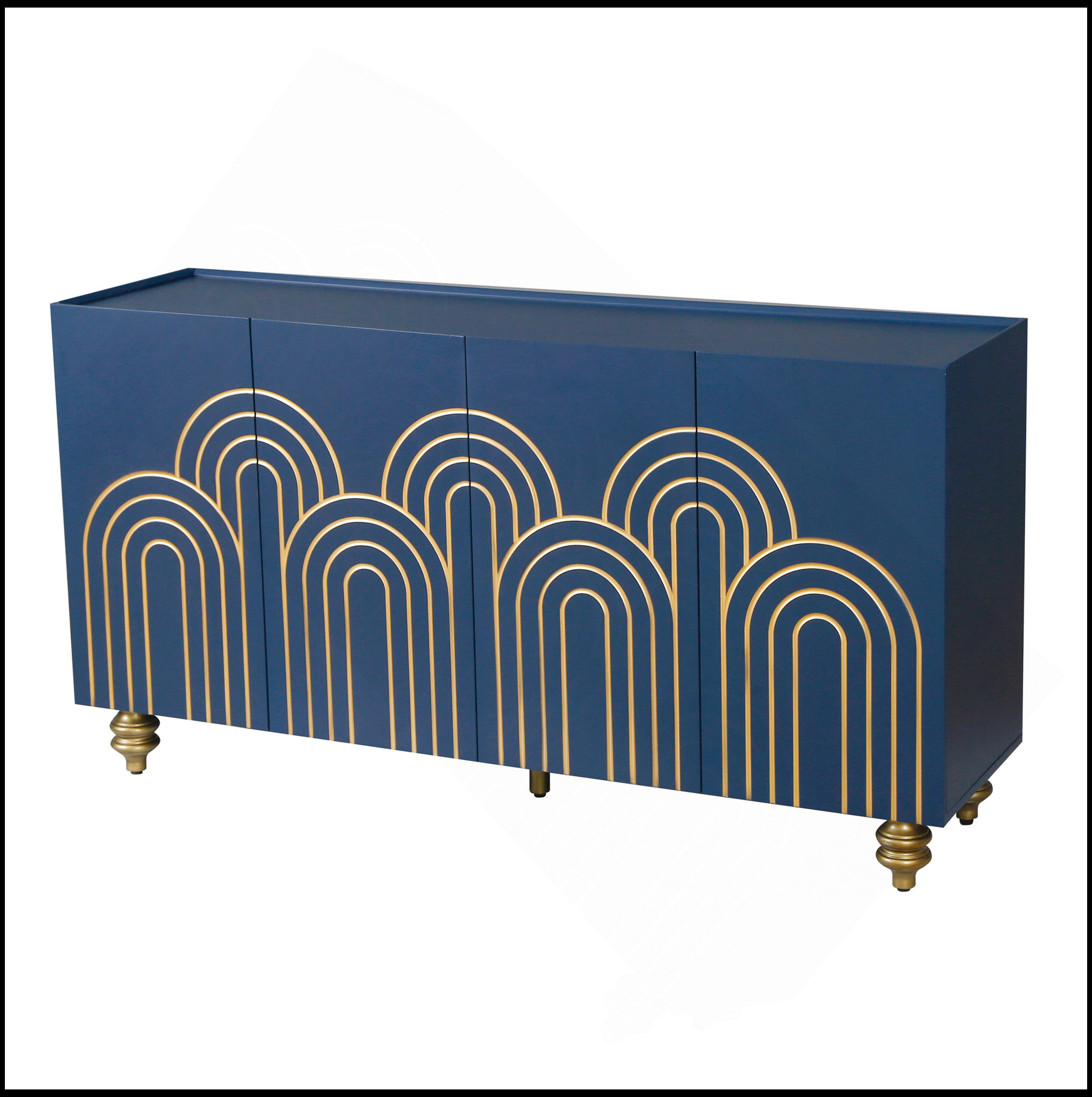 Ophelia & Co. Modern Fluted Sideboard Buffet With Storage, Curve ...