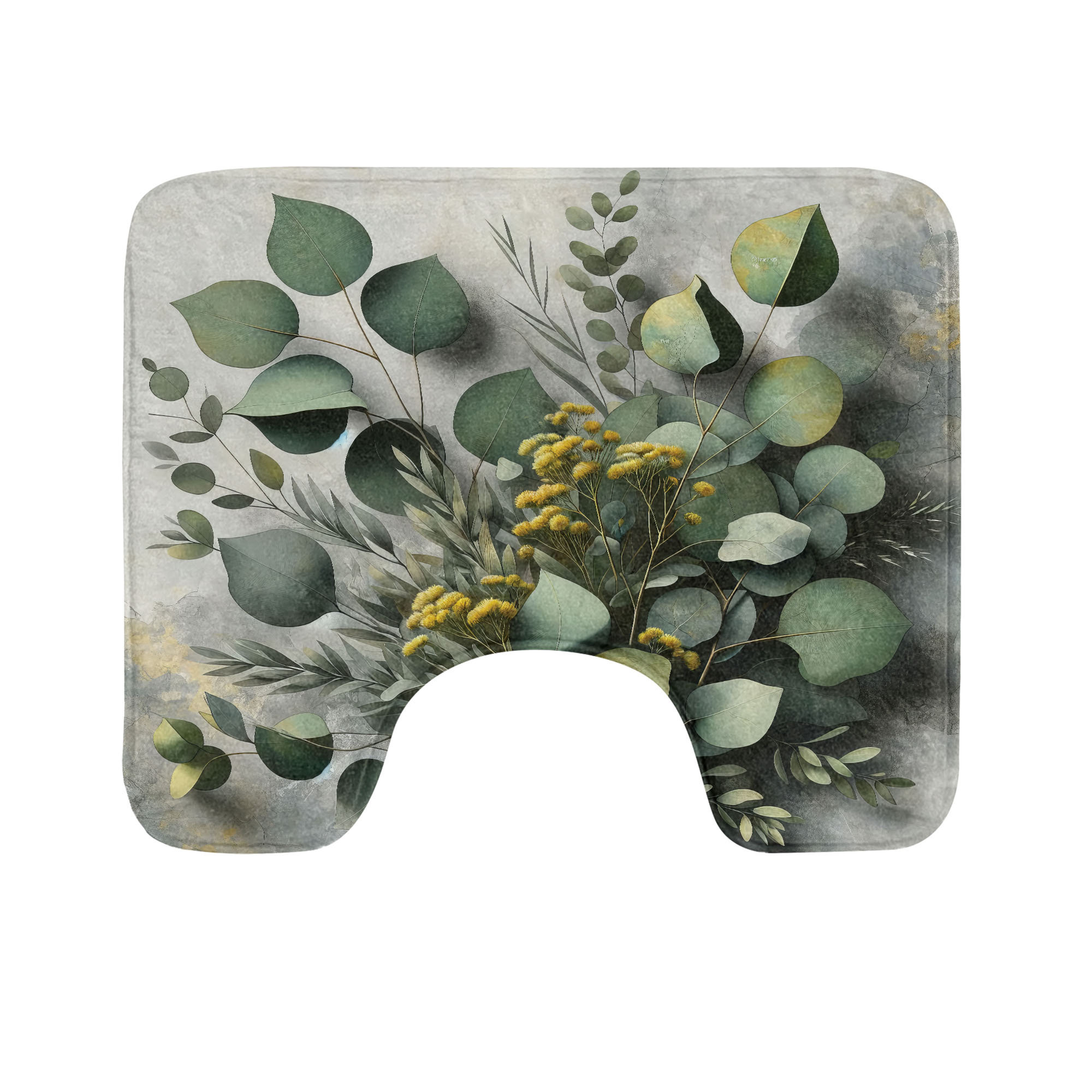 Highland Dunes Eucalyptus Leaves Toilet Mat U-Shape Bathroom Rug 20 ...