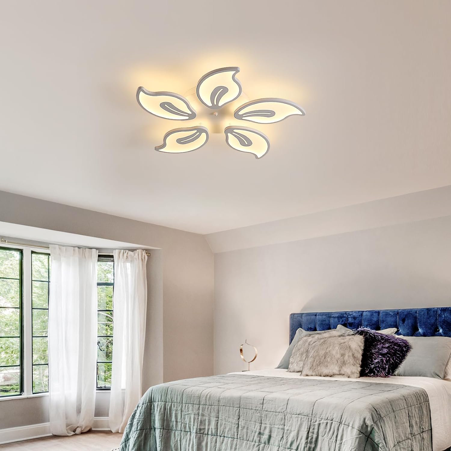 Wrought Studio™ Keavin 5-Light Dimmable LED Flush Mount Ceiling Light ...